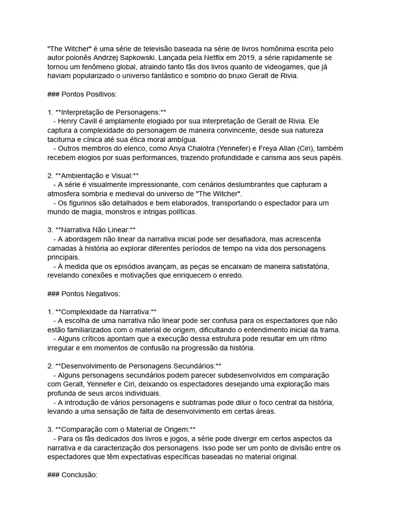 Resenha de The Witcher 3 | PDF