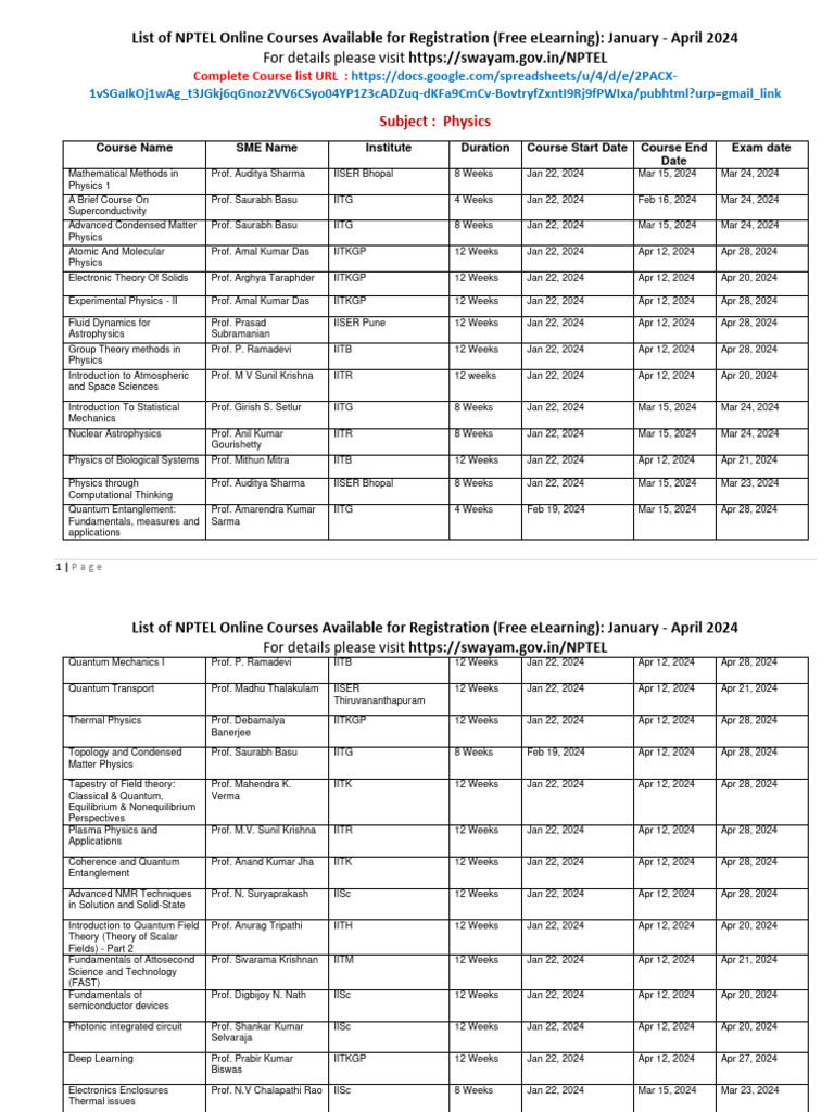 NPTEL_Course_list | Download Free PDF | Physics | Partial Differential ...