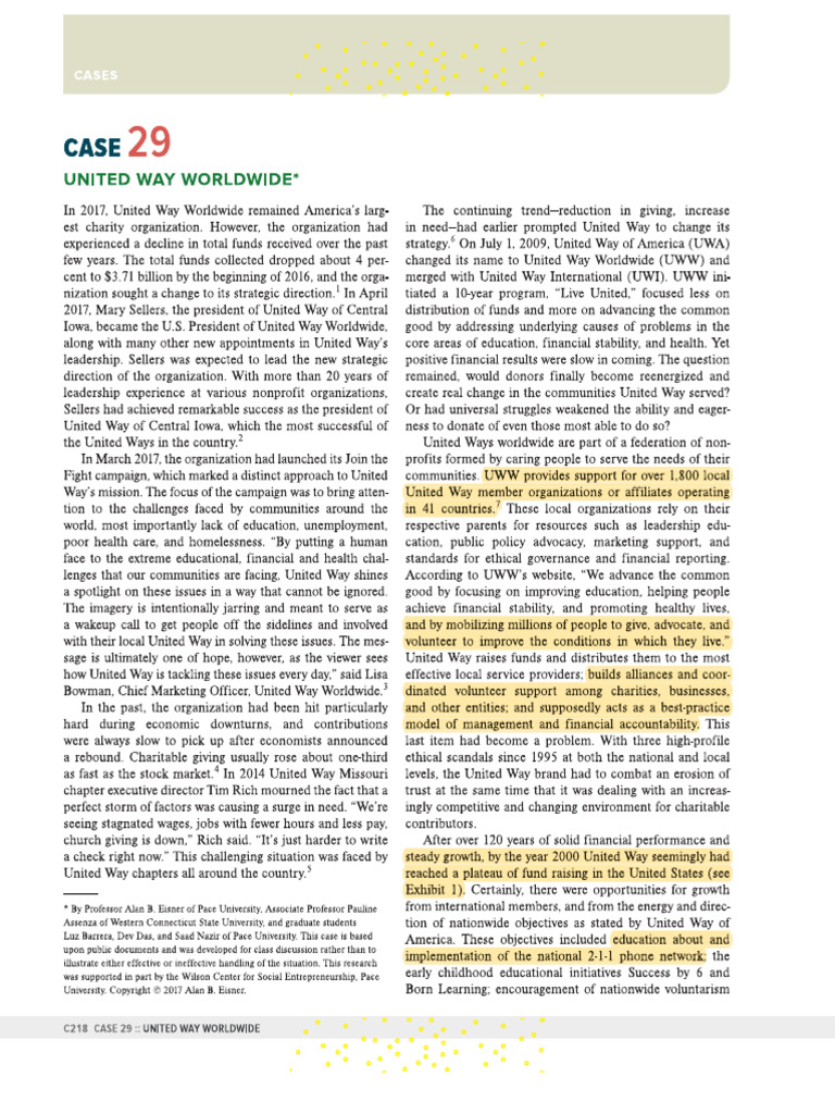 United Way Case | PDF