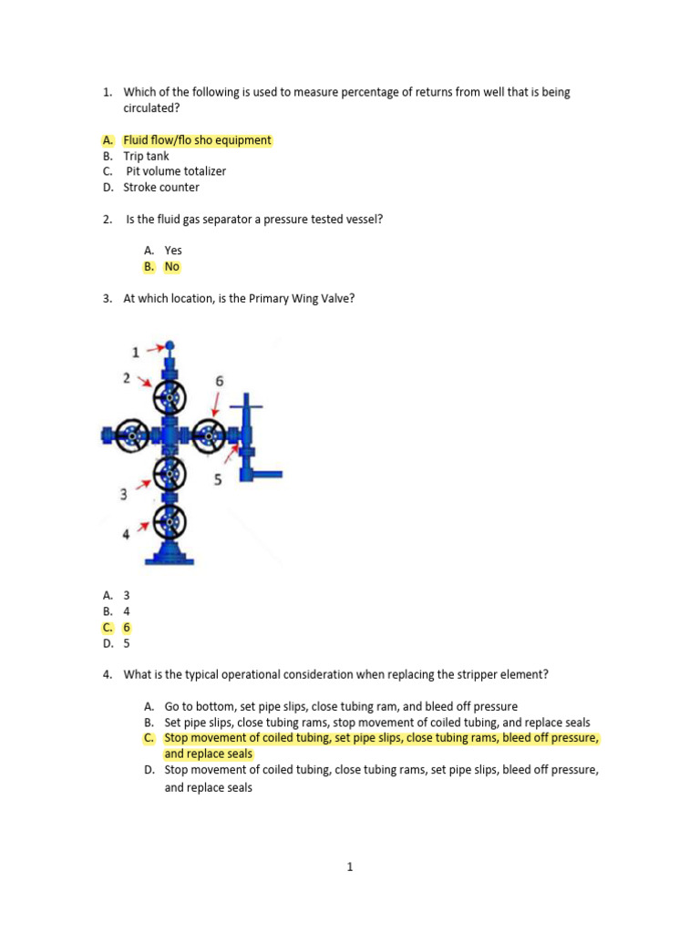 IADC Coiled Tubing Questions (With Answer) | Download Free PDF | Pump ...