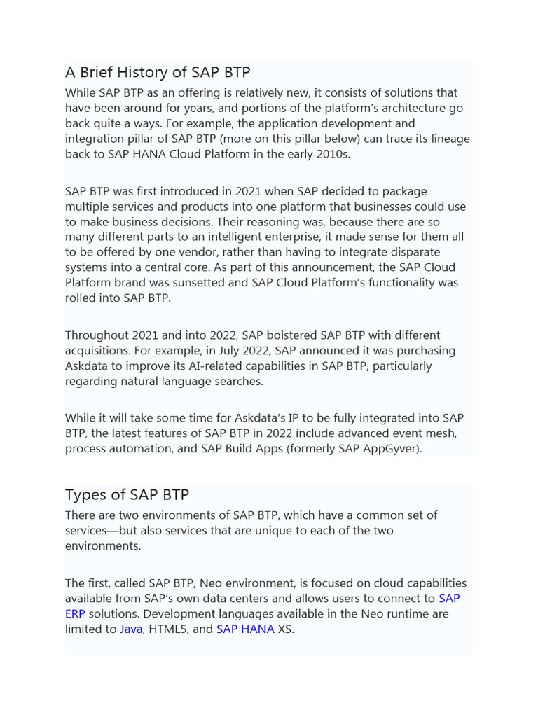 SAP BTP | PDF | Cloud Computing | Databases