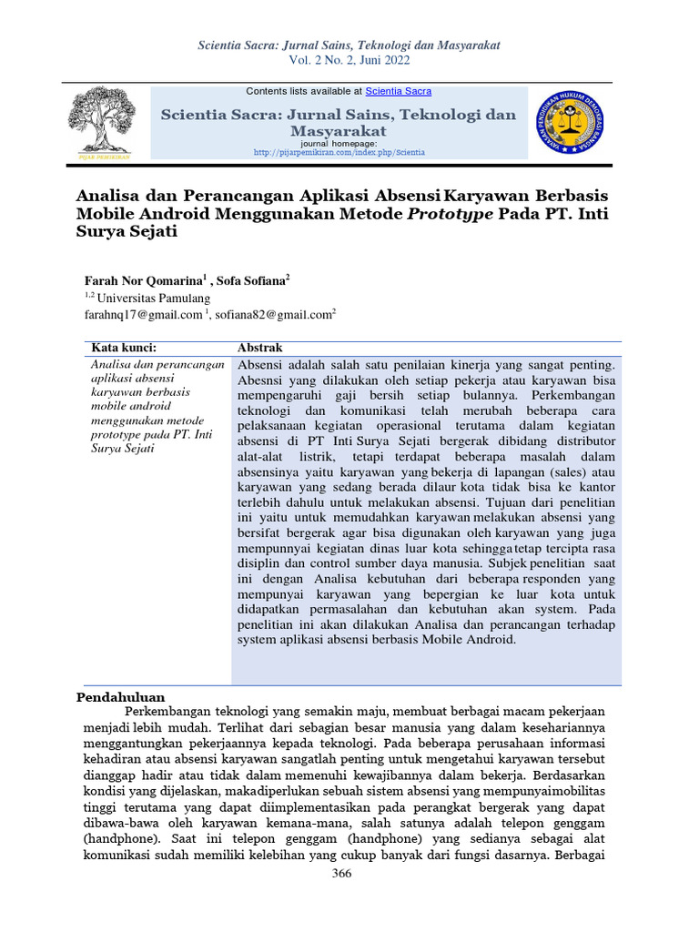 Aplikasi Absensi Karyawan Berbasis Mobile Android Menggunakan Metode ...