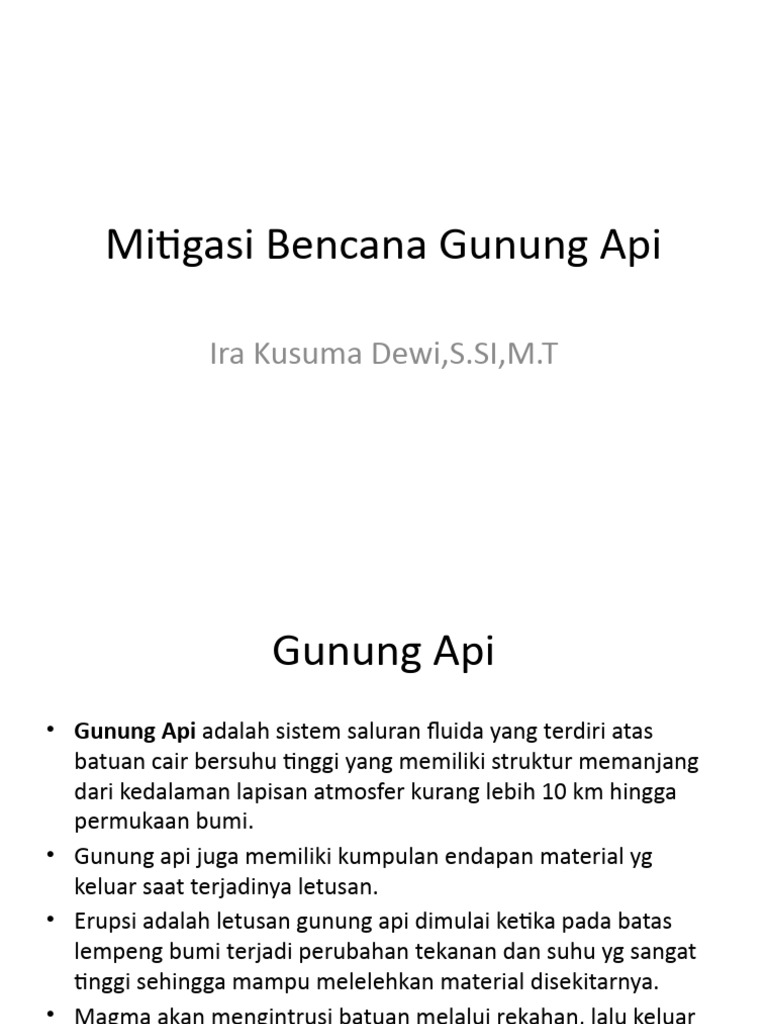 Mitigasi Bencana Gunung Api | PDF