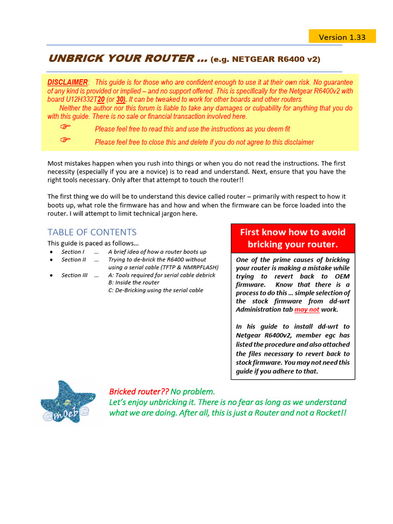 Guide To Unbricking v1.33 (Eg Netgear R6400) | PDF | Booting | Ip Address