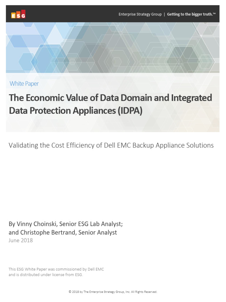ESG White Paper Dell EMC Data Domain IDPA June 2018 | PDF | Backup | Cloud Computing