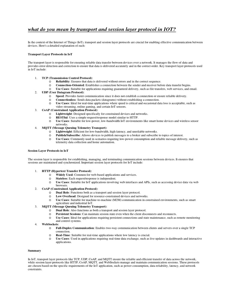 IOT UNIT 4 PDF | PDF | Transmission Control Protocol | Transport Layer Security