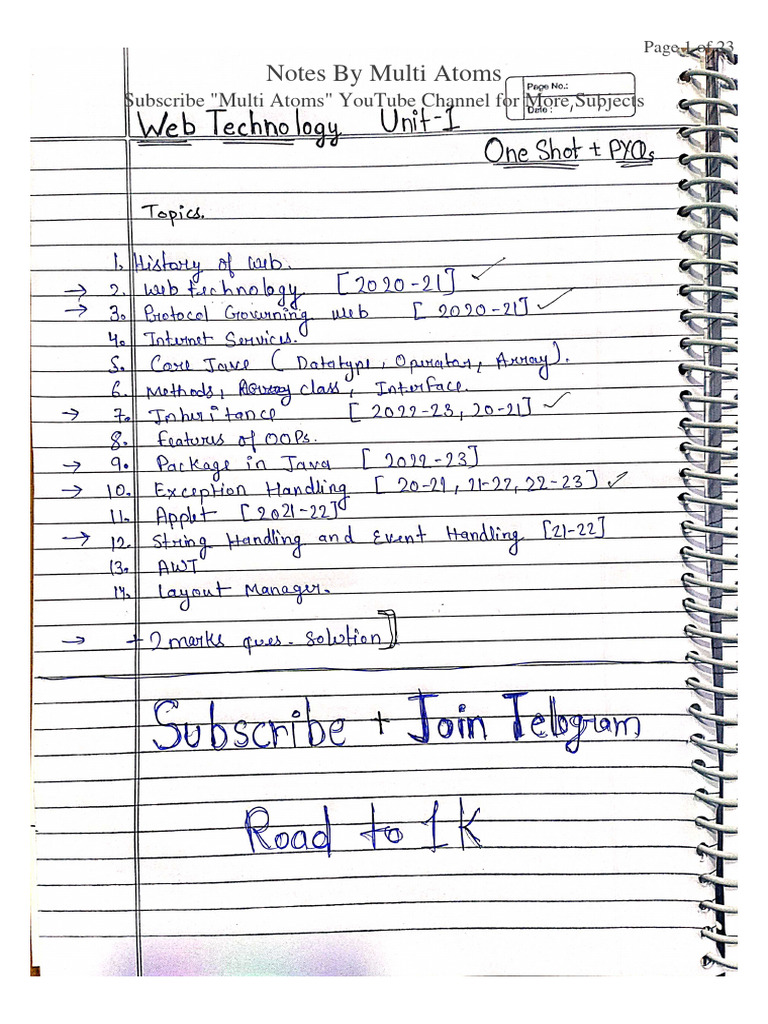 Web Tech Unit 1 by Multi Atoms | PDF | You Tube | Media Sharing