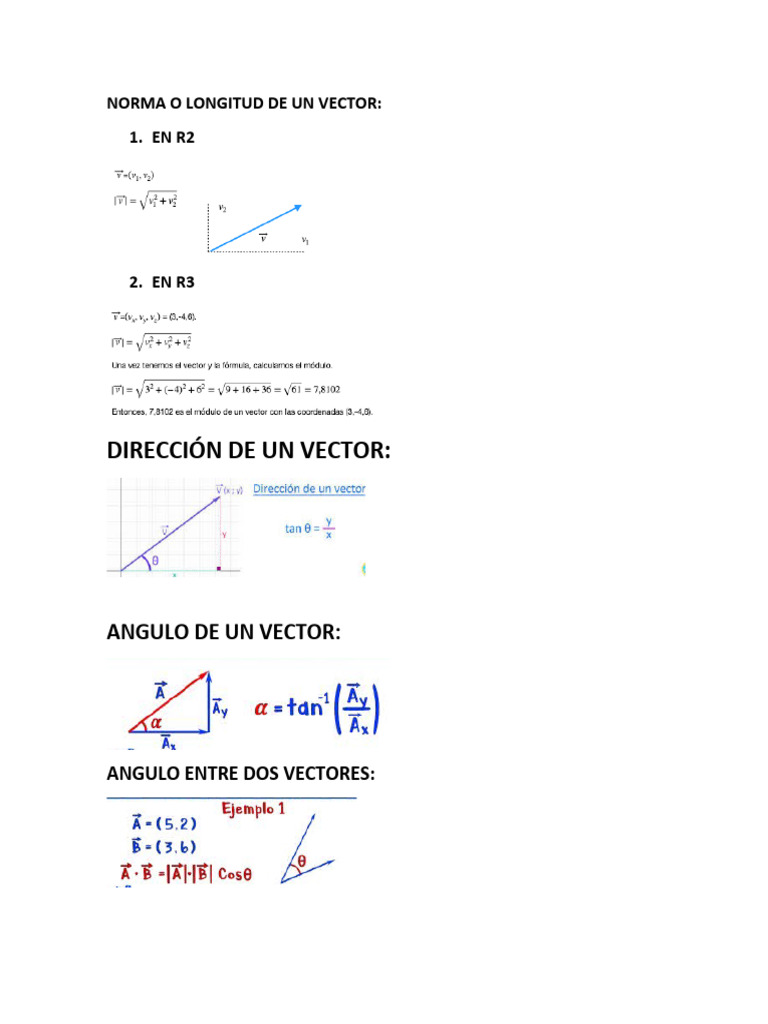 Norma o Longitud de Un Vector | PDF