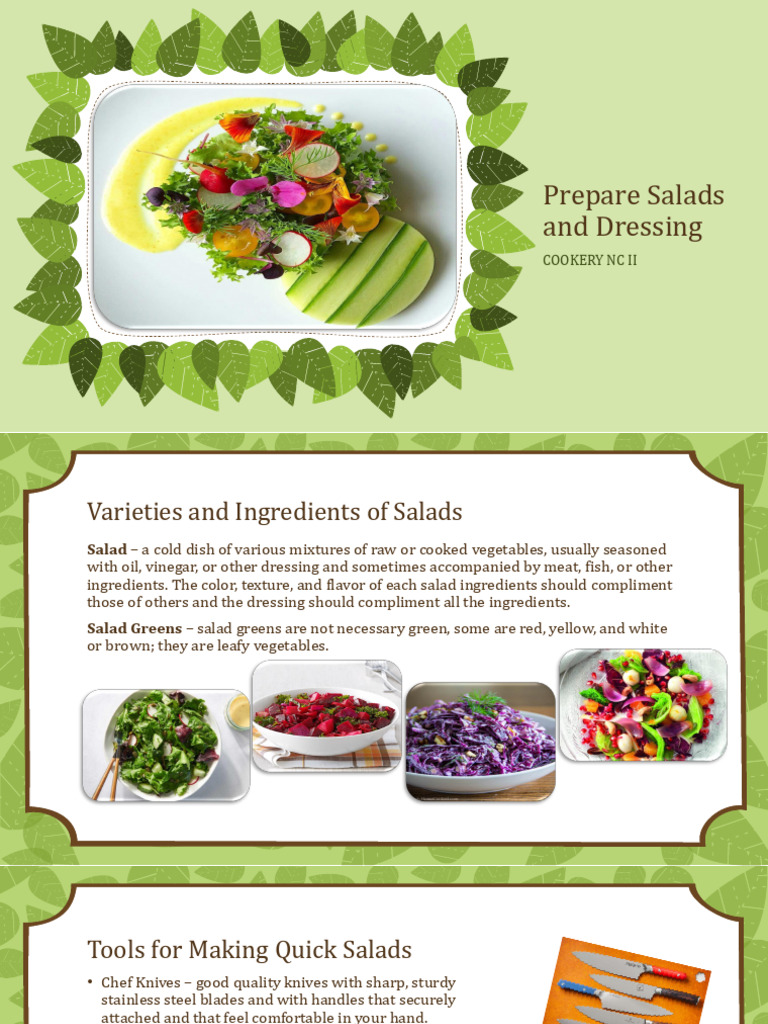Essential Guide to Salads and Dressings | PDF | Salad | Vinaigrette