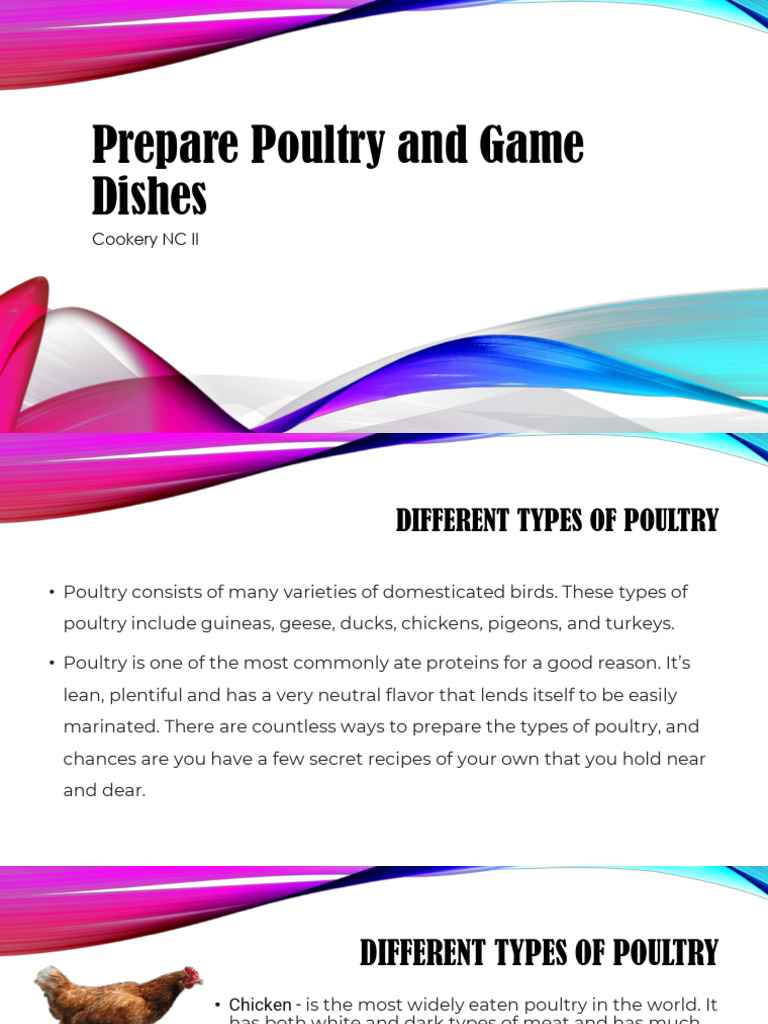 Poultry and Game Dish Preparation Guide | PDF | Poultry | Galliformes