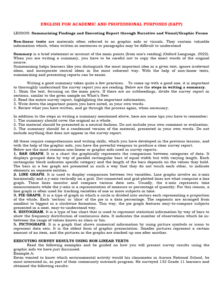 EAPP Handouts | PDF | Survey Methodology | Chart
