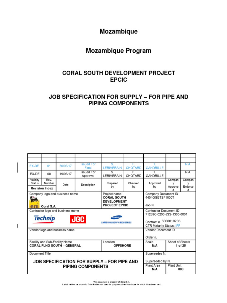 21 4404GGBTSF1000T Job Specification For Supply - Pipe and Piping Components | PDF | Pipe (Fluid ...