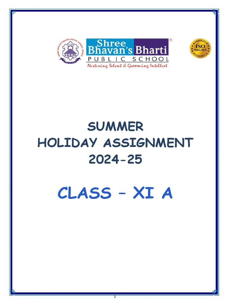 Class XI A Holiday HomeWork 2024 25 | PDF | Cartesian Coordinate System ...