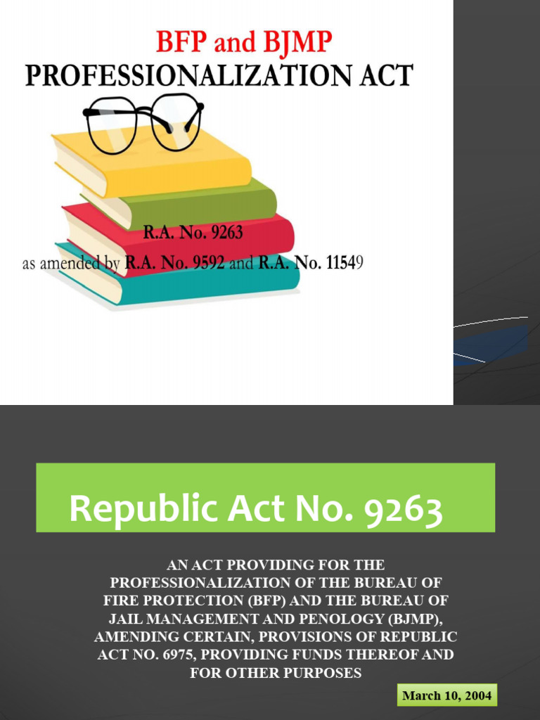 BFP and BJMP Professionalization Act | PDF | Inspector | Government