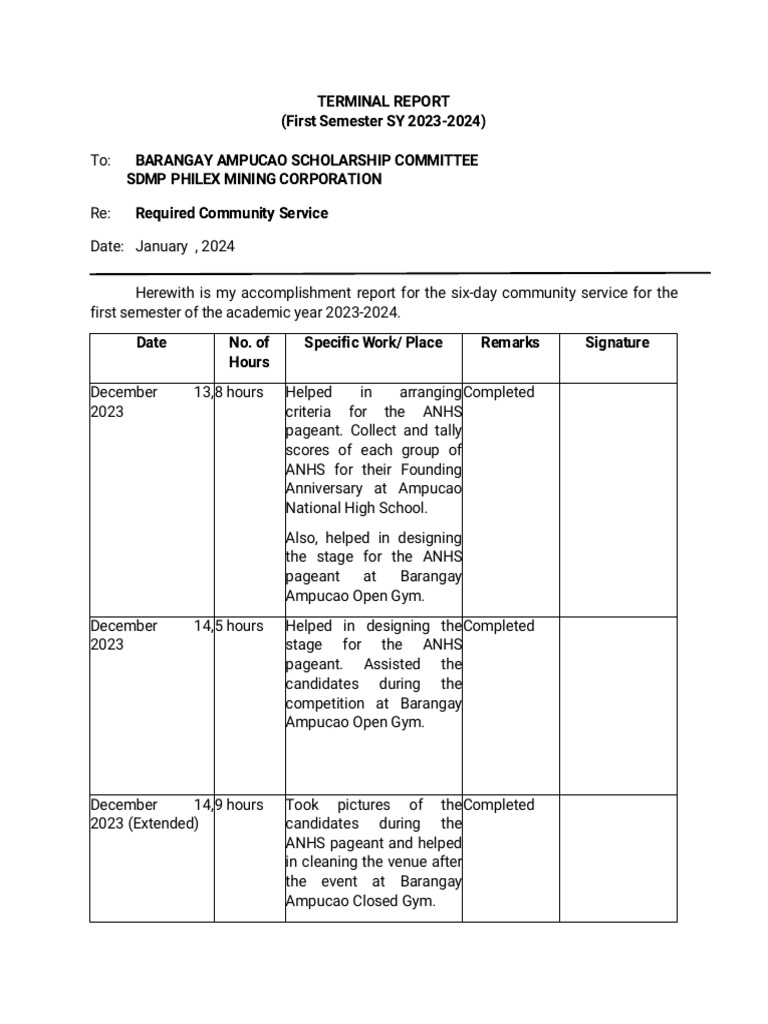 Terminal Report 1stsem Copy Kim | PDF