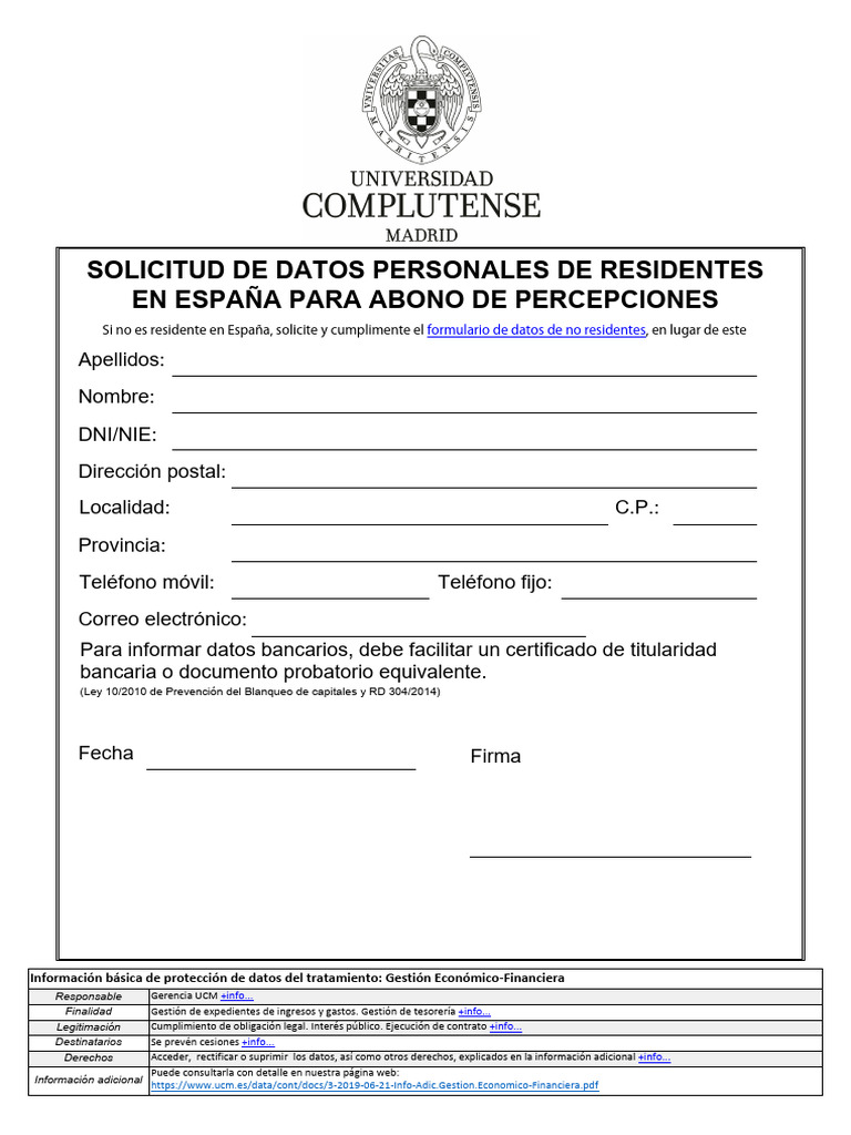 Terceros Solicitud Datos Personales | PDF