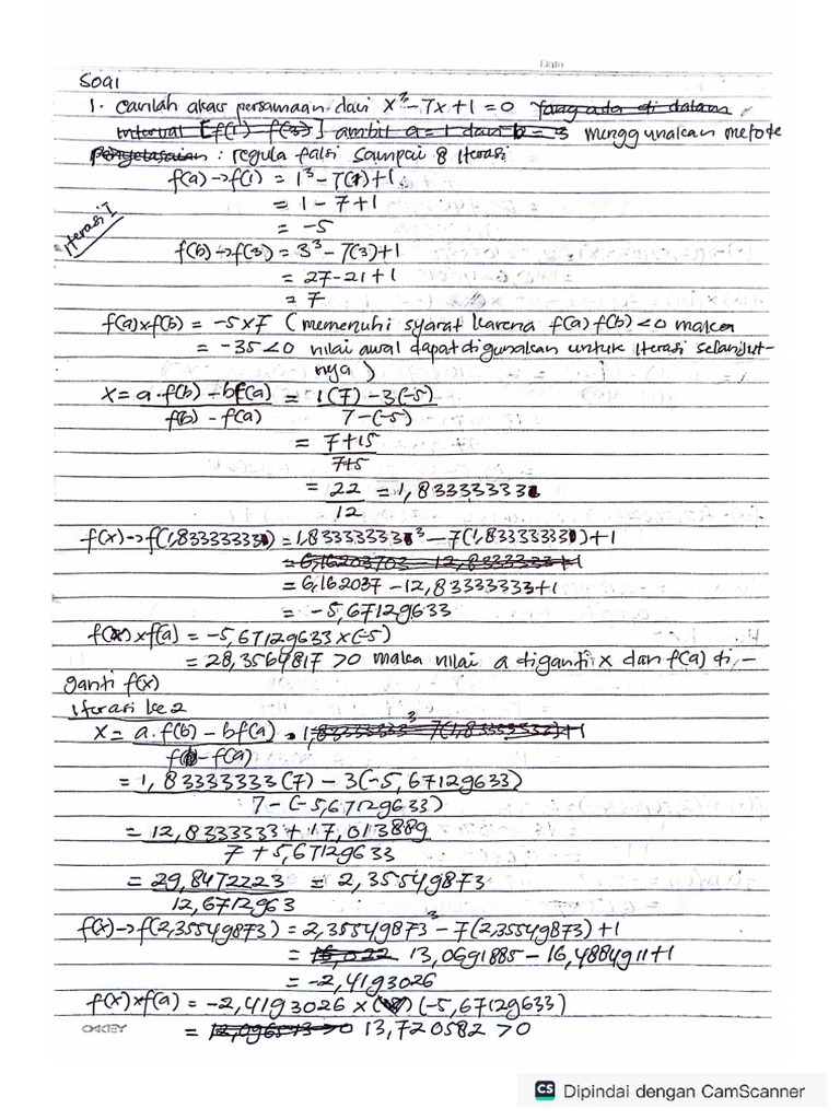 metode regula falsi | PDF