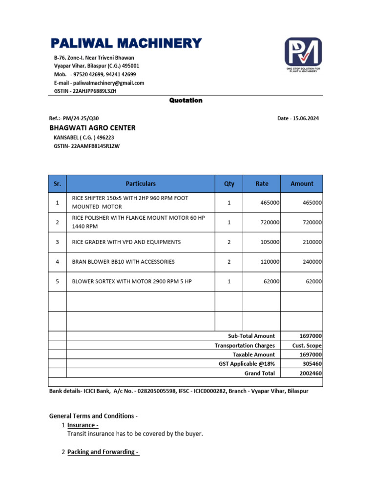 q30 Bhagwati Agro, Kansabel | PDF | Taxation | Payments