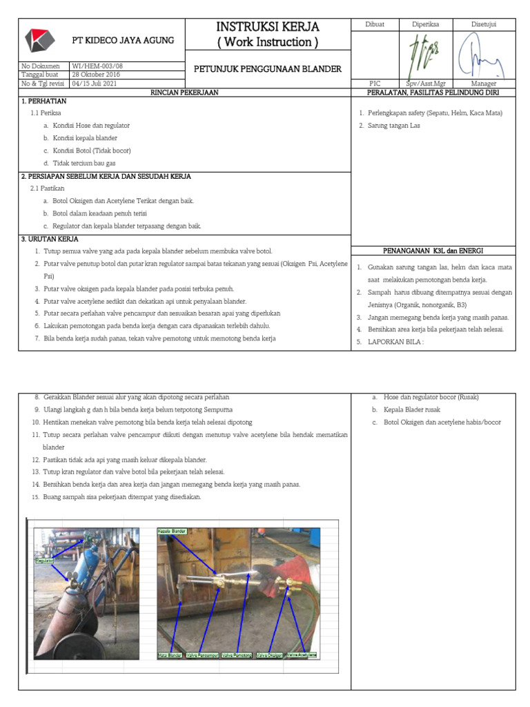 Petunjuk Penggunaan Blander KIDECO | PDF