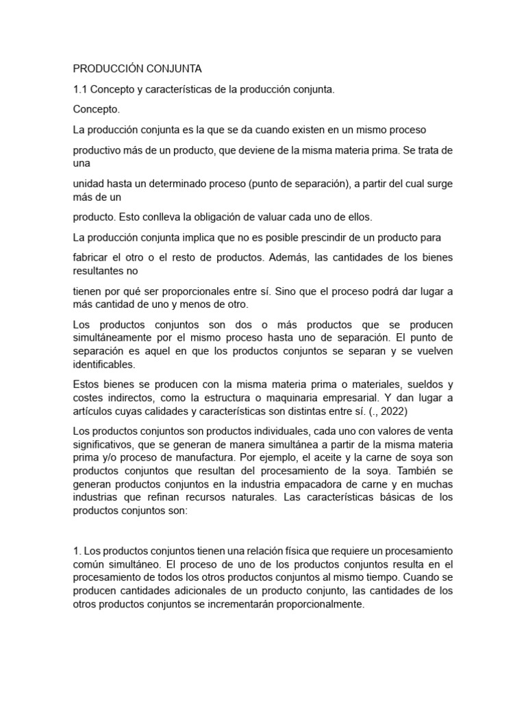 Producción Conjunta | PDF | Importar | Economias