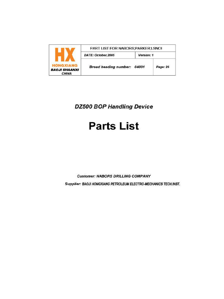General Part List For DZ500-550 | PDF | Manufactured Goods | Mechanical ...