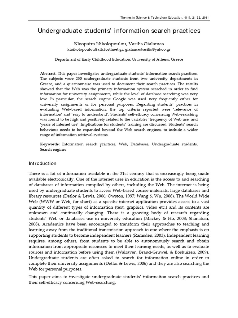 Information Search Skills | PDF | World Wide Web | Internet & Web