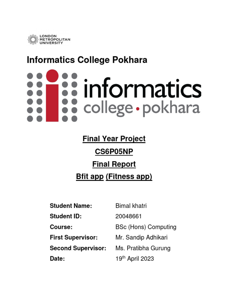 FYP Final Report 20048661 Bimal Khatri 89378 | PDF | Application ...