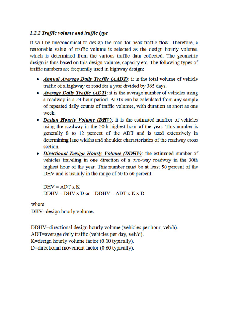 Transport Engineering Notes-Design Capacty and Sight Distances | PDF ...
