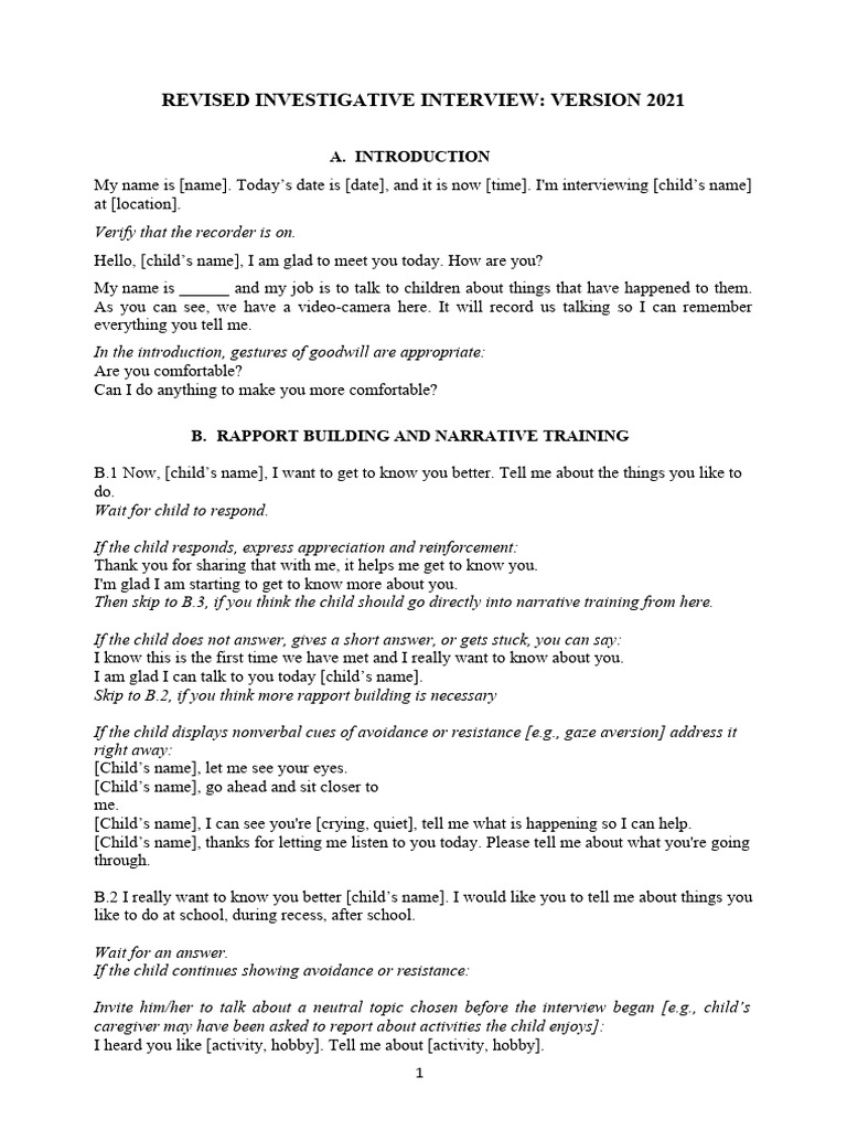 Nichd Version English Revised - Version - 2021 | PDF | Thought ...