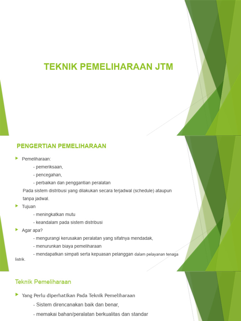 Pertemuan 2 SOP Pemeliharaan JTM | PDF
