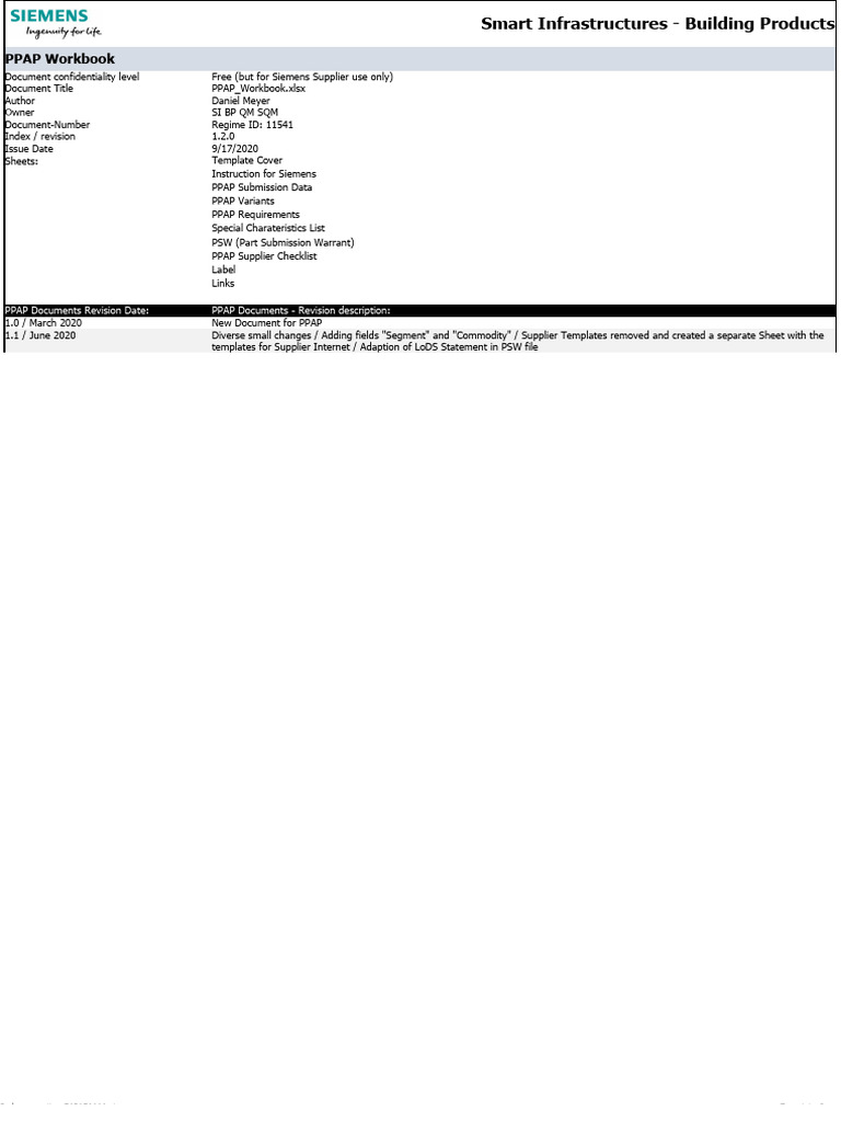Siemens Supplier PPAP Guide | PDF | Specification (Technical Standard ...