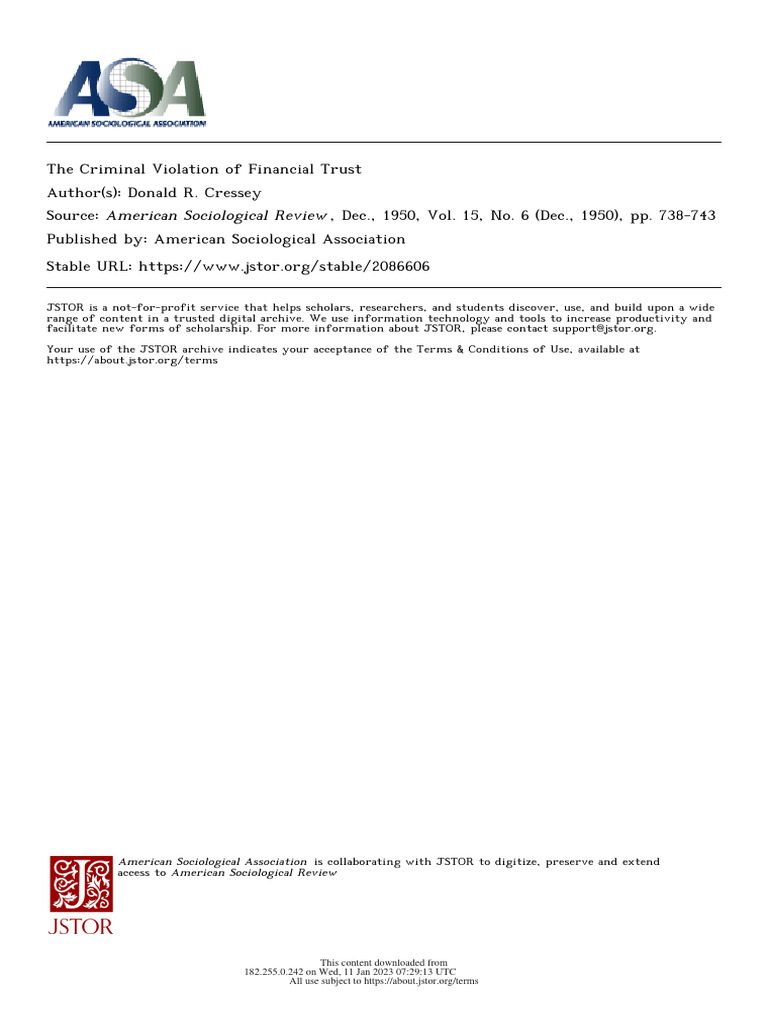 4 cressey_Criminal Violation of Financial Trust | Download Free PDF ...