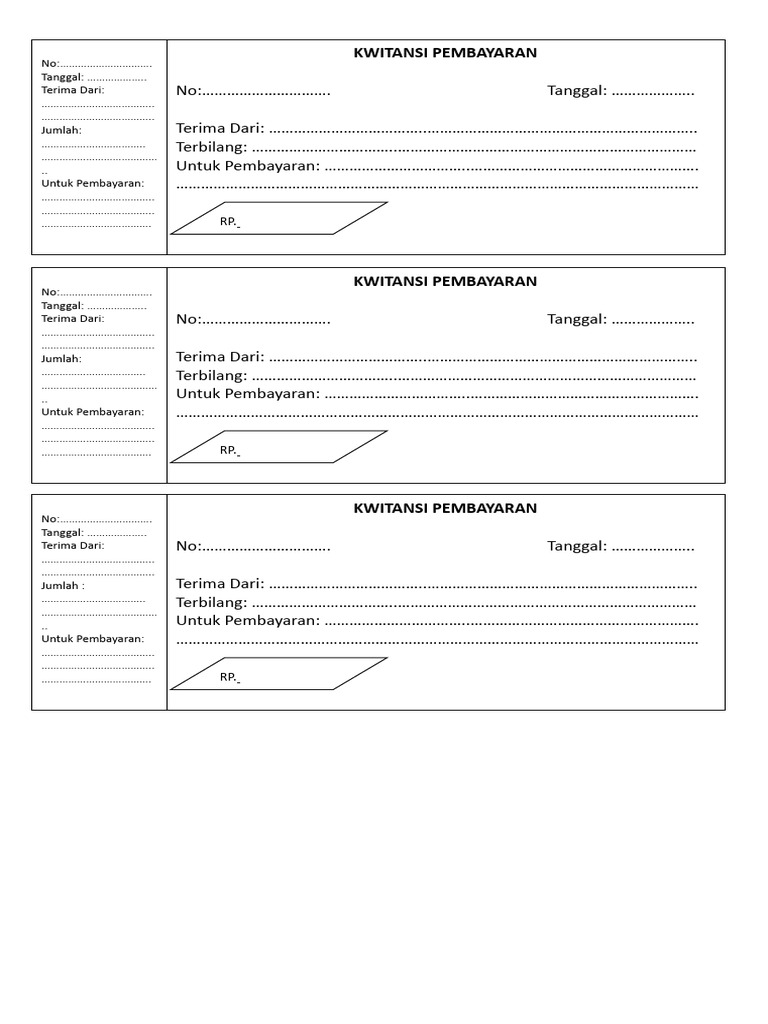 Kwitansi Pembayaran | PDF | Pengelolaan Keuangan & Uang | Game & Aktivitas