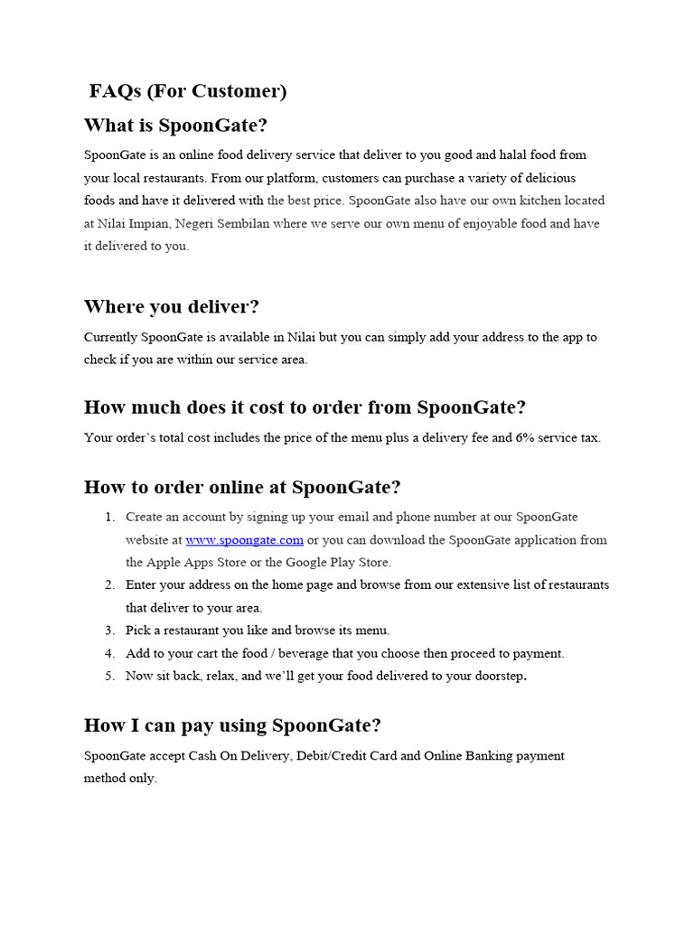 FAQ's (Customer, Rider, Restaurant) | PDF | Menu | Service Industries