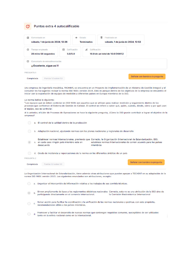 Punto Extra Semana 04 - Normas y Control de Calidad[1] | PDF