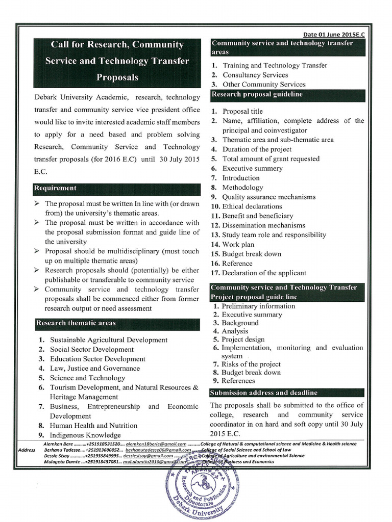 Call For Research and Community Service | PDF