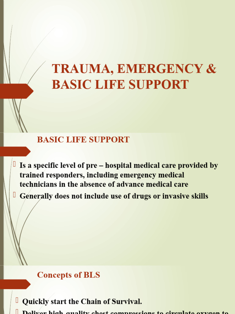 TRAUMA, EMERGENCY & BASIC LIFE SUPPORT | Download Free PDF | First Aid ...