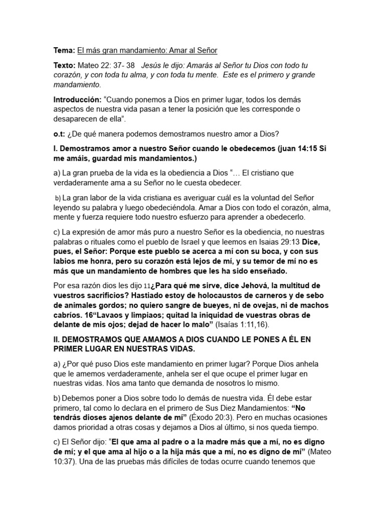 El Gran Mandamiento | PDF | Amor | Creencia religiosa y doctrina