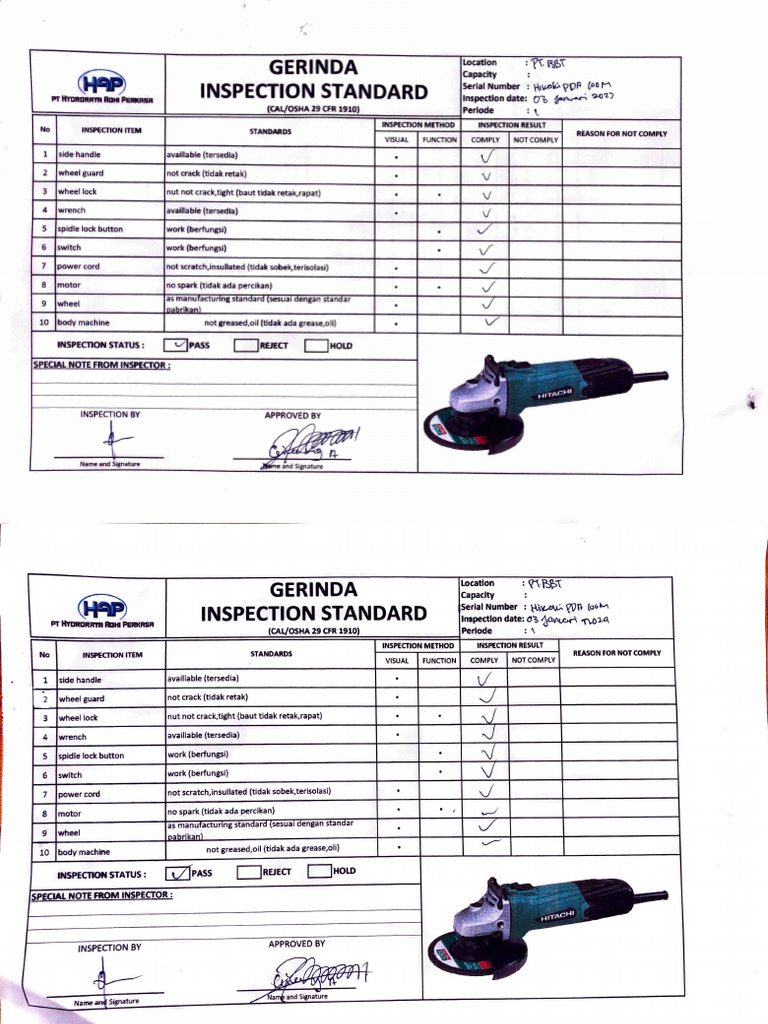 Gerinda inspection | PDF