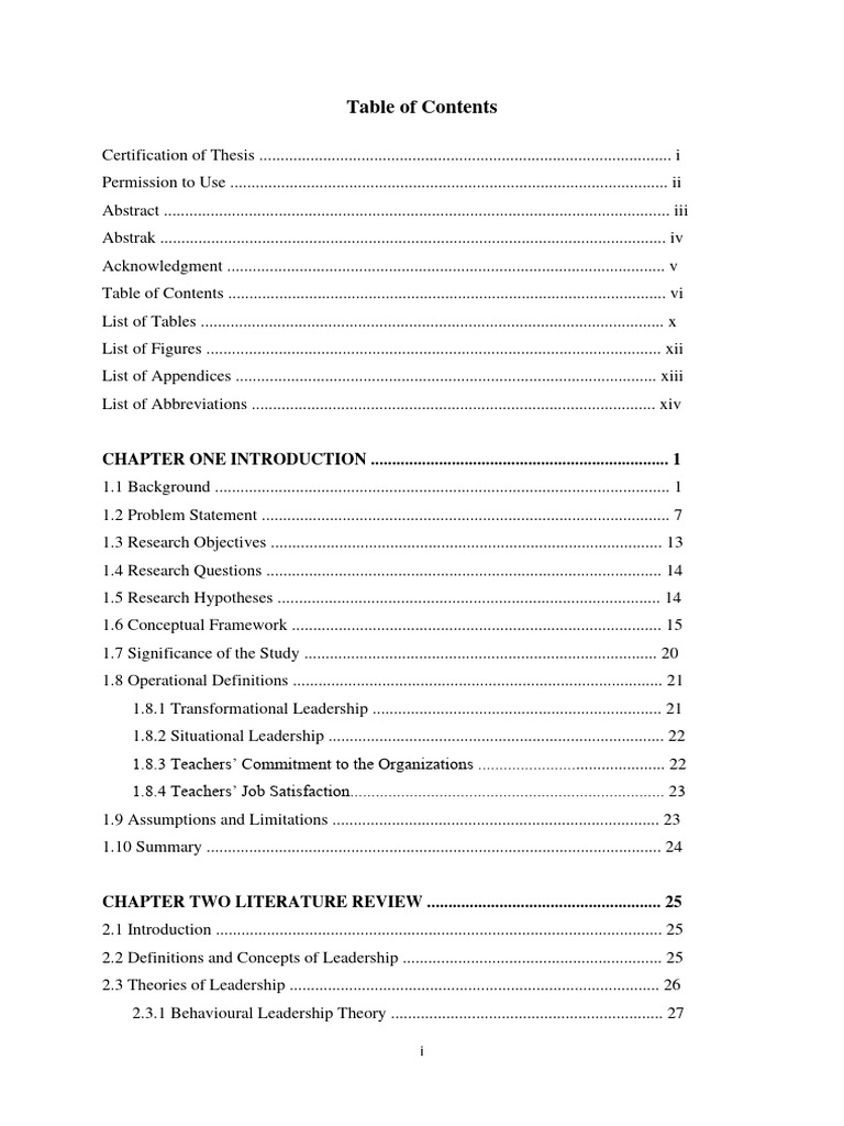 SGDP6113 Example of Table of Contents | PDF | Hypothesis | Theory