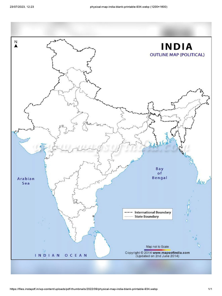 Printable Blank Physical Map of India | PDF