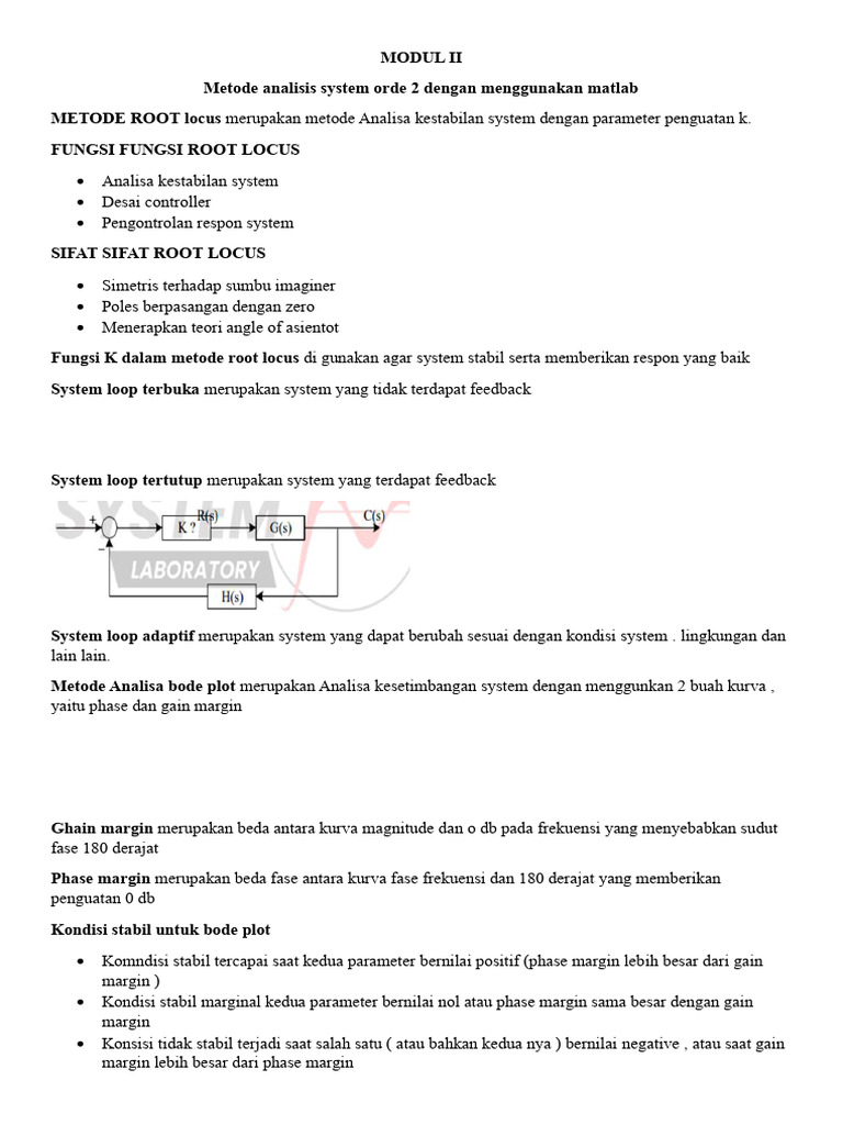 Analisis Sistem Orde 2 dengan Root Locus | PDF | Sains & Matematika