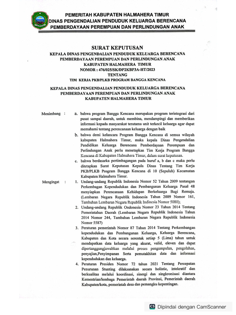 SK Tim Kerja | PDF