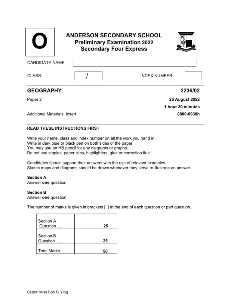 4e Gy 2022 Prelim p2 QP v2 | PDF