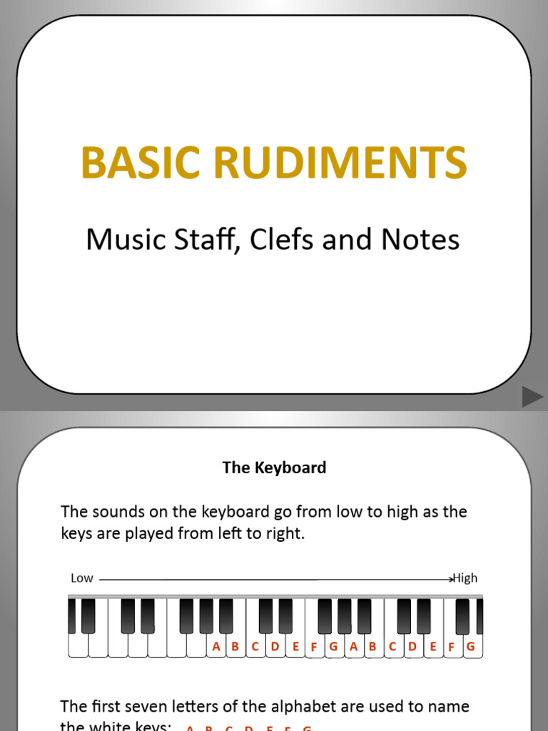 Basic Rudiments of Music | PDF | Clef | Pitch (Music)