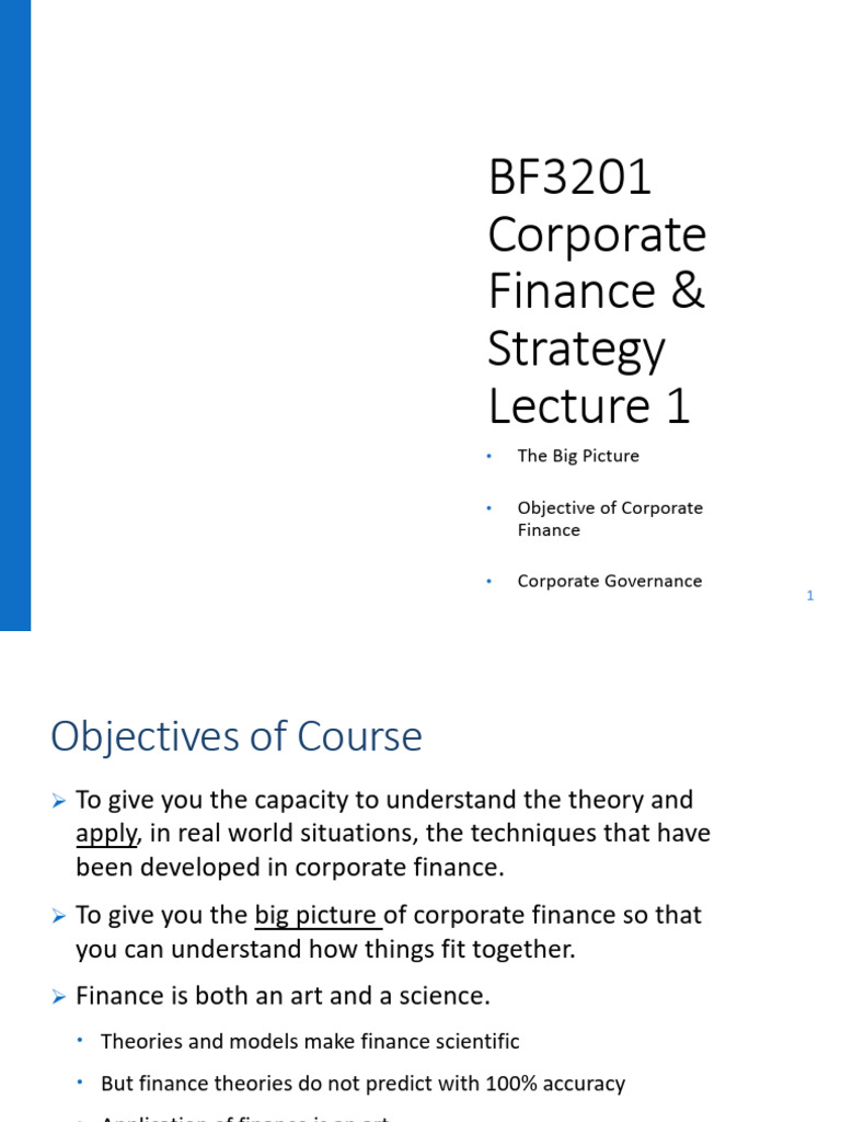 Corporate Finance - Lecture 01 | Download Free PDF | Bonds (Finance ...