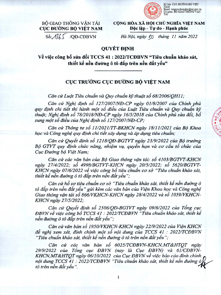 1365.QĐ - CĐBVN Sua Doi 41-2022 | PDF