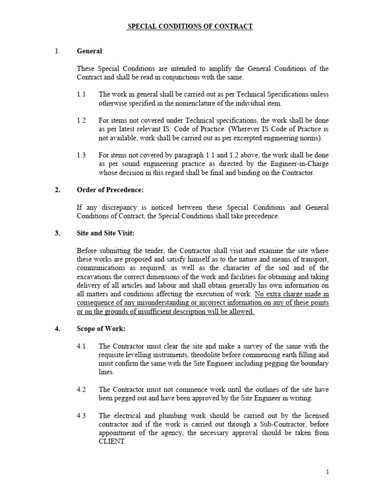 Special Conditions of Contract Guidelines | PDF | Employment | General ...