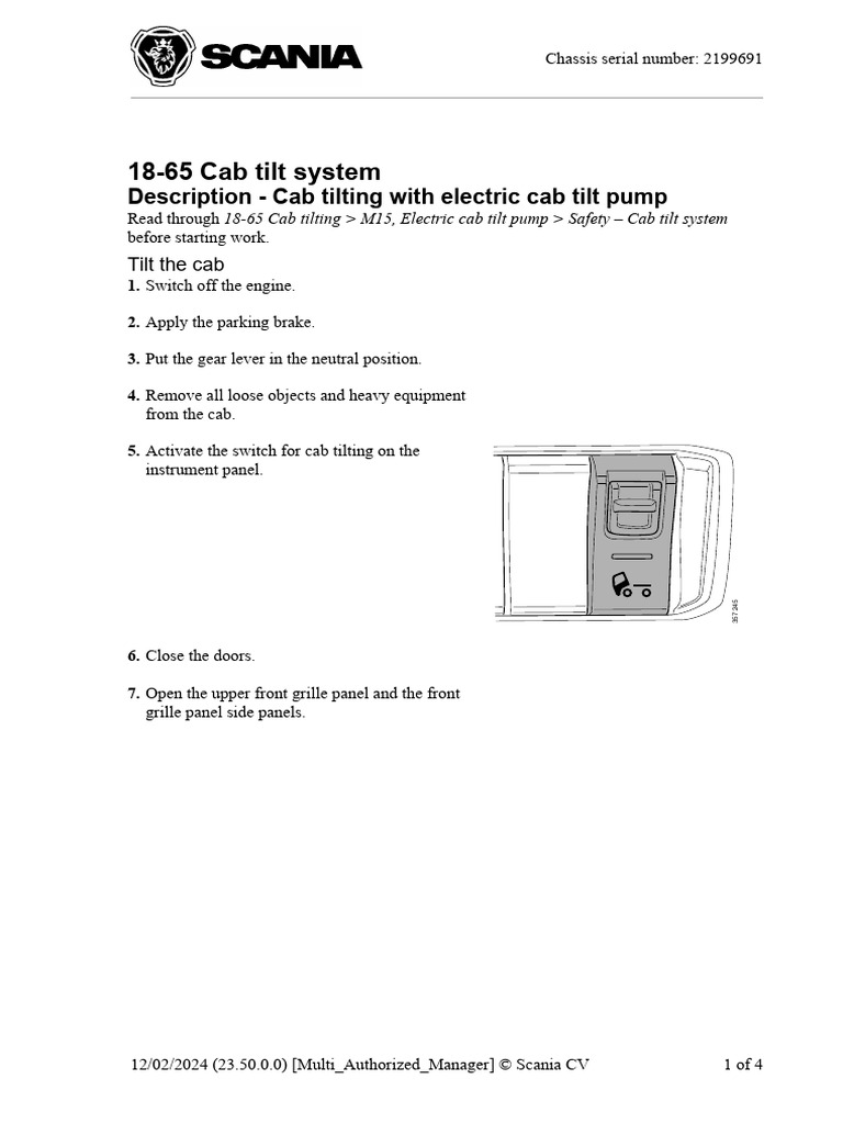 18-65 Cab Tilt System_Description - Cab tilting with electric cab tilt ...