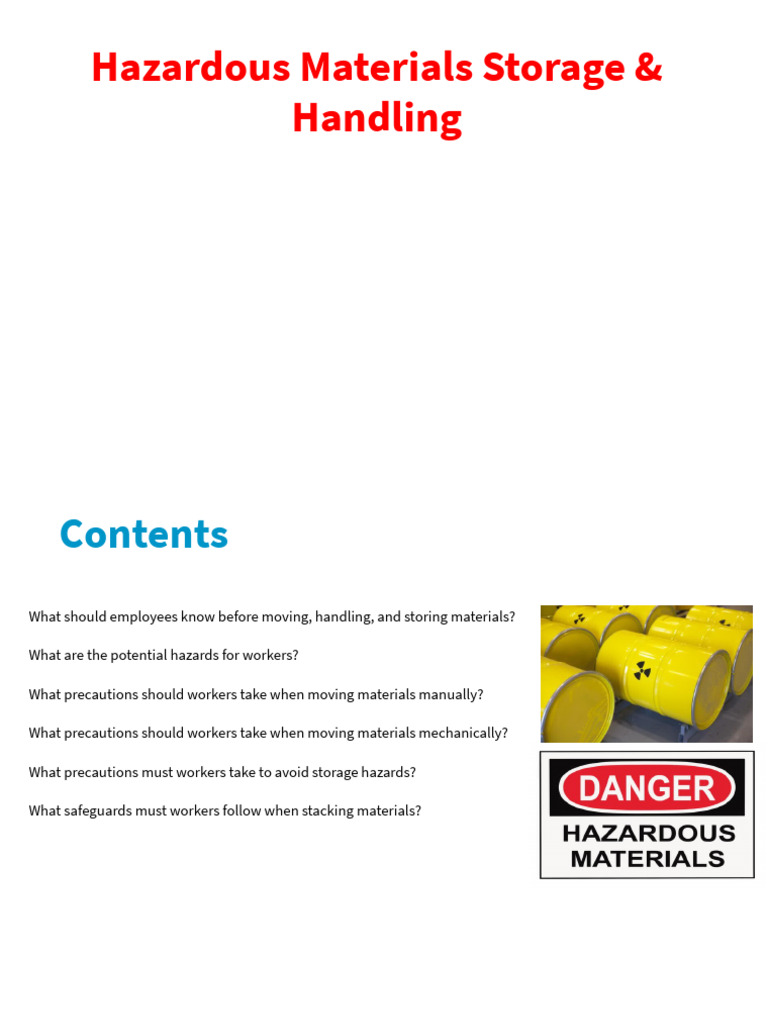 Hazardous Materials Handling Guidelines | PDF | Waste | Hazardous Waste